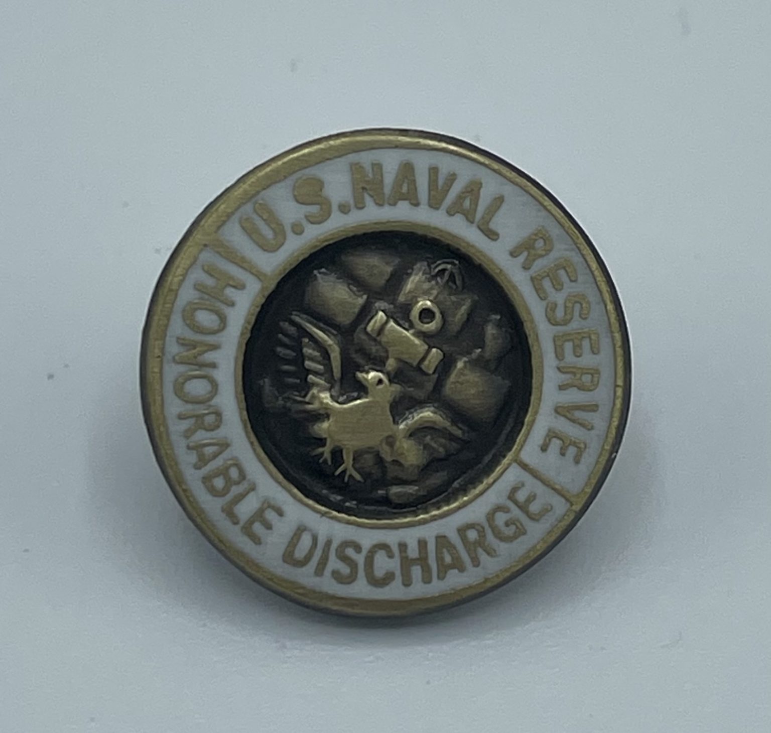 U. S. Naval Reserve Honorable Discharge Pin - Tin Can Sailors